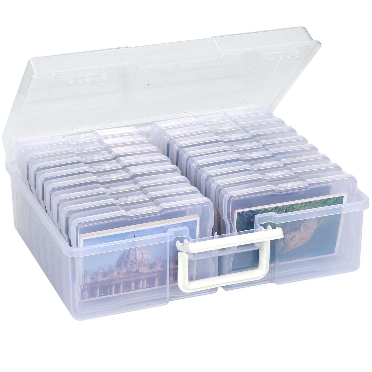 Clear Photo Storage Box 4x6 with 16 Inner Cases Picture Storage Box for ...