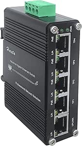 Amazon.com: Industrial Gigabit Ethernet PoE+ Switch 5-Port 10/100 ...