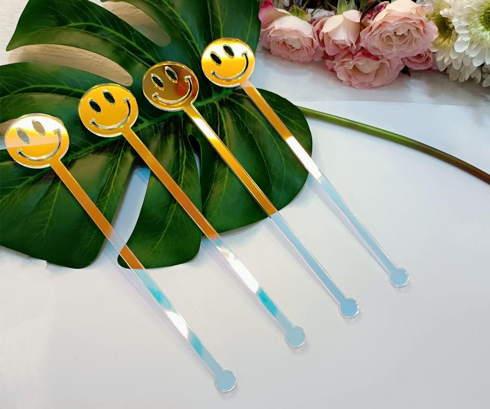 Amazon.com | Set of 20 Smiley Face Stir Sticks,Rainbow Swizzle Sticks ...