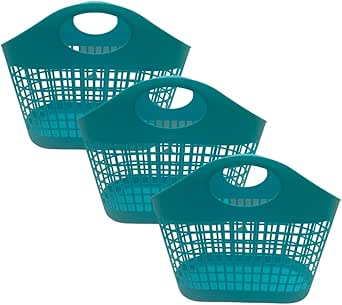 Amazon.com: SCR8VE - Set of 3 Colorful Plastic Totes with Handles in ...