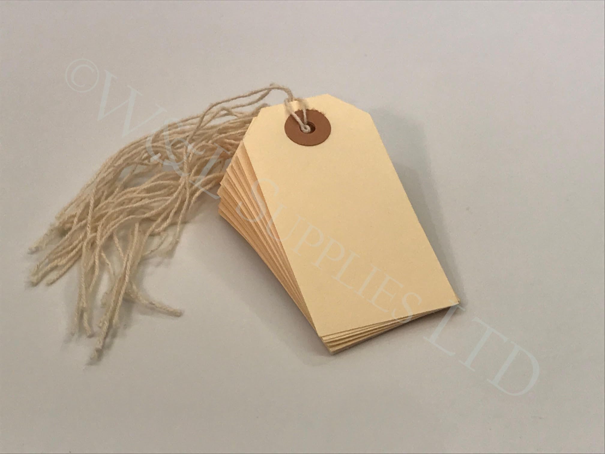 Large Reinforced Manilla Cream Strung Tags Luggage Labels 82mm x 41mm ...