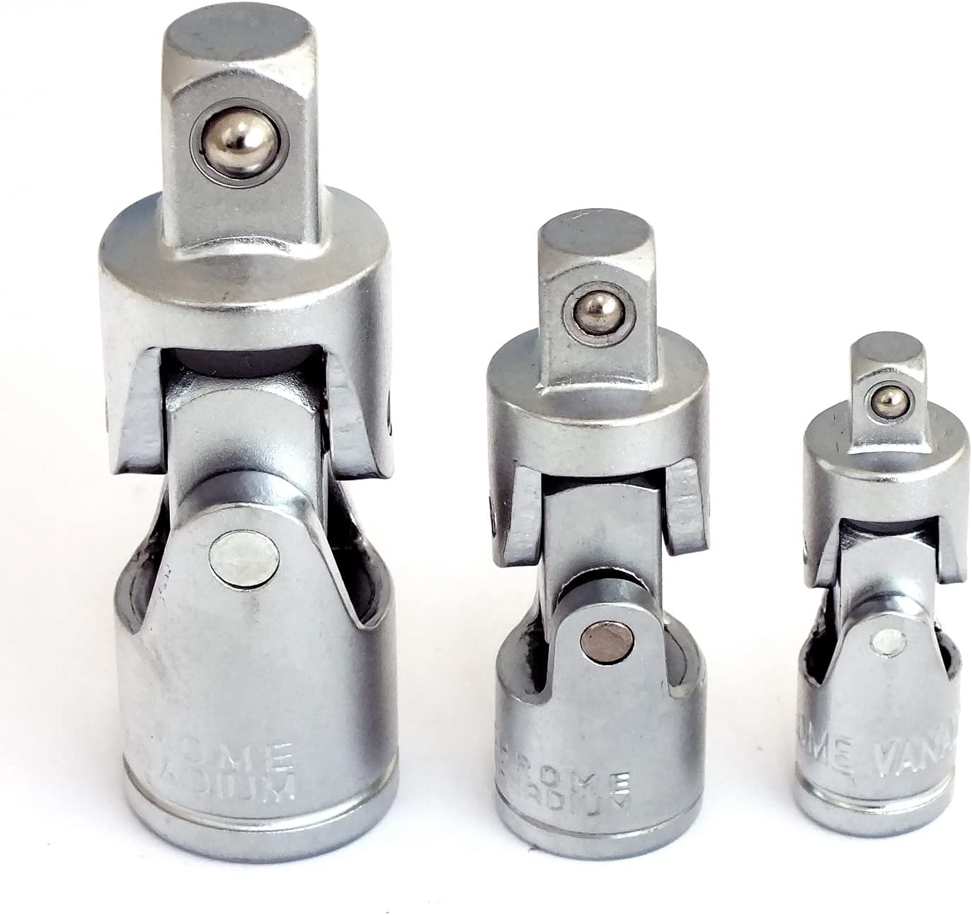 3 Piece Universal Joint Socket Adapters 1/4in. 3/8in. and 1/2in ...
