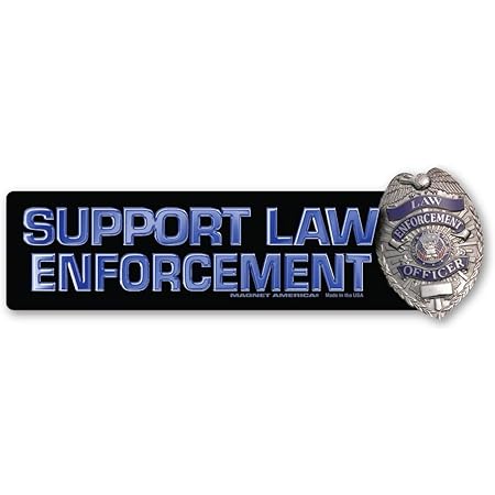 Amazon.com: Support Law Enforcement Blue/Black 2-in-1 Ribbon Magnet by ...