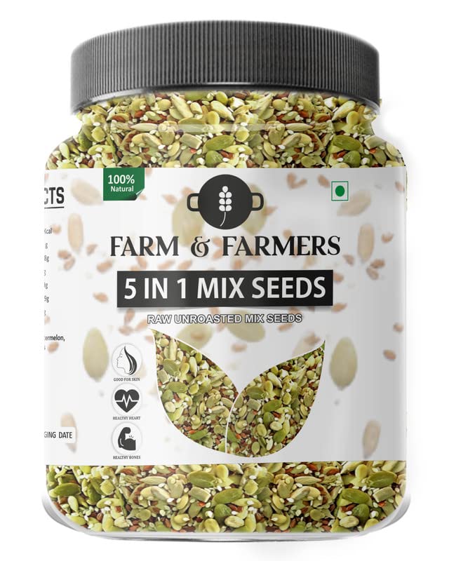 Farm & Farmers Premium 5 in 1 Super Seeds Mix 250Gm - Mix Seeds for ...