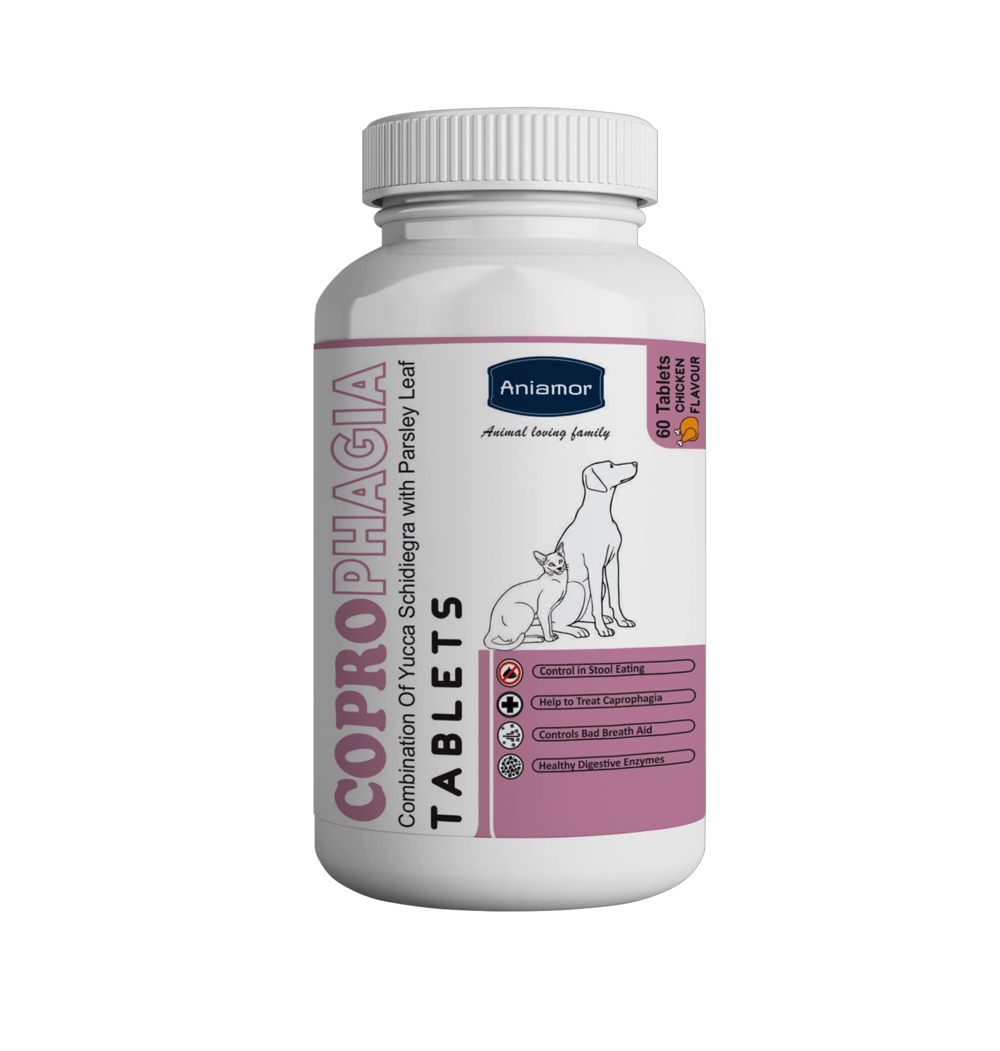 Aniamor Coprophagia Tablets for Dogs and Cats | Controls bad breath aid ...