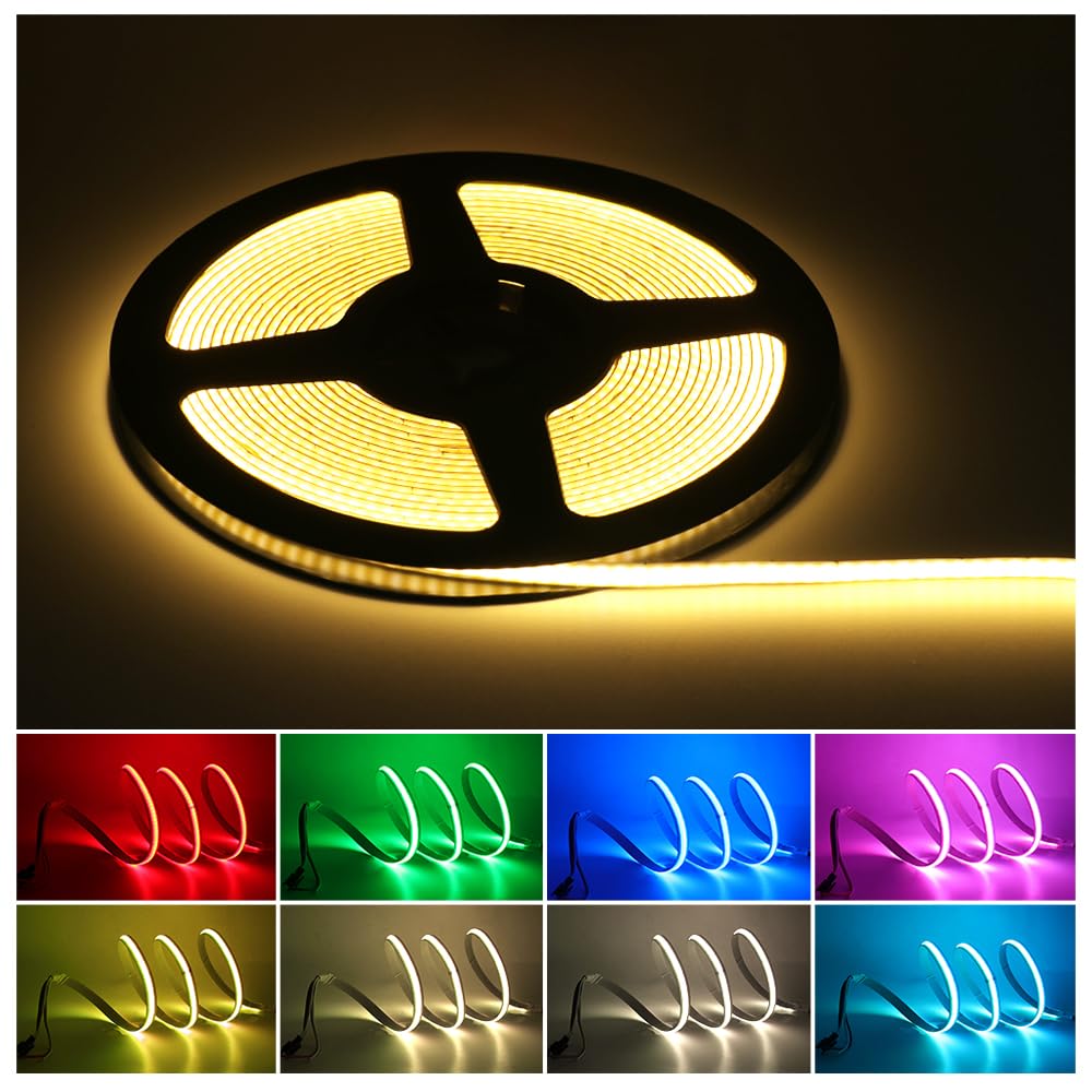 Amazon.com: 12V Flexible DC COB LED Strip Light, 320 LEDs/m LED Tape ...
