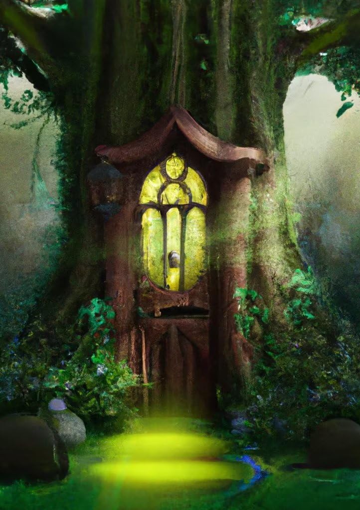 Amazon.com : Pickako Fantasy Magic Green Forest with Shining Big Tree ...