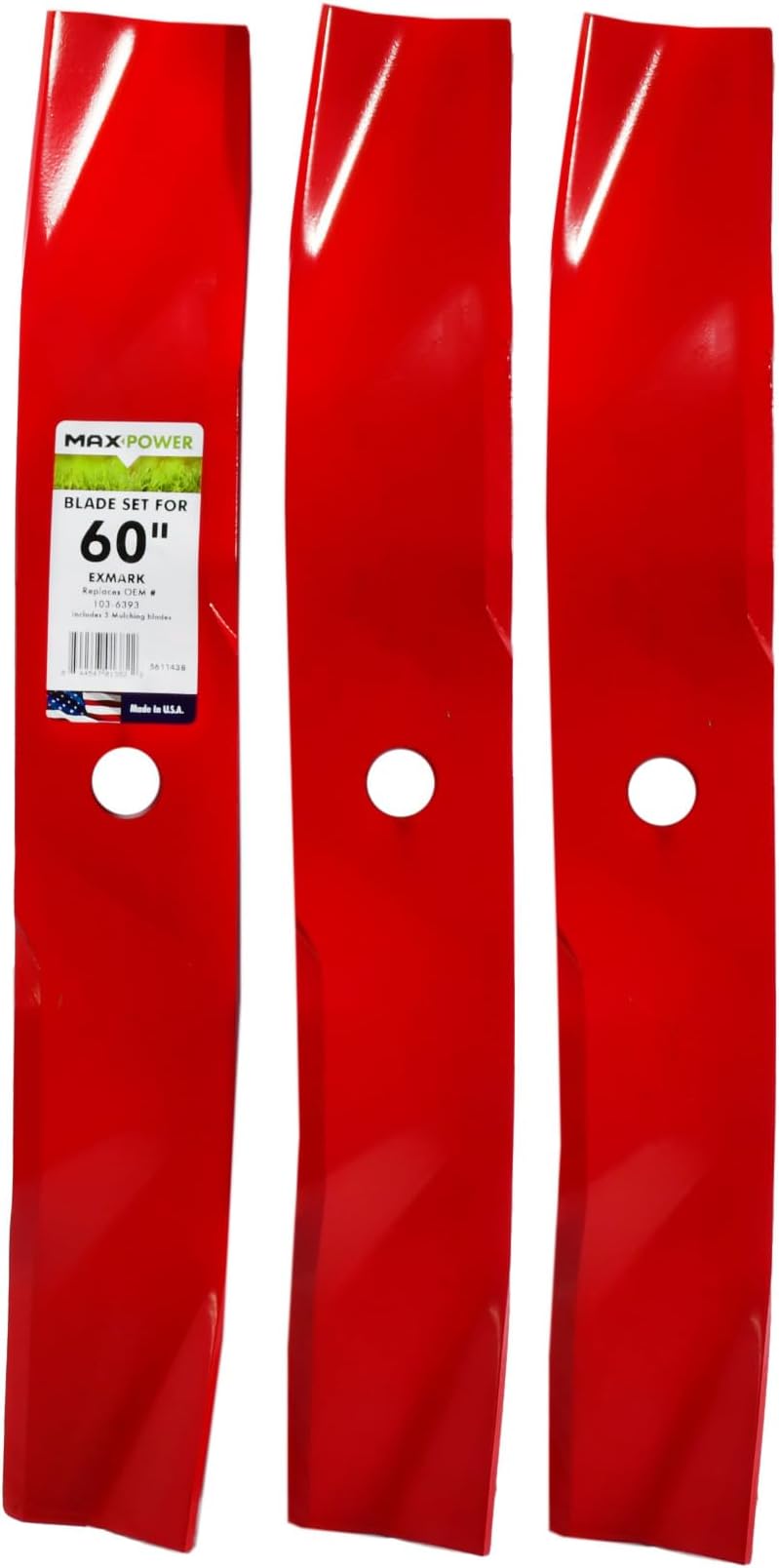 Amazon.com : Exmark 103-0301-S Mulching Blade Set Lazer Z AS XP XS Turf ...