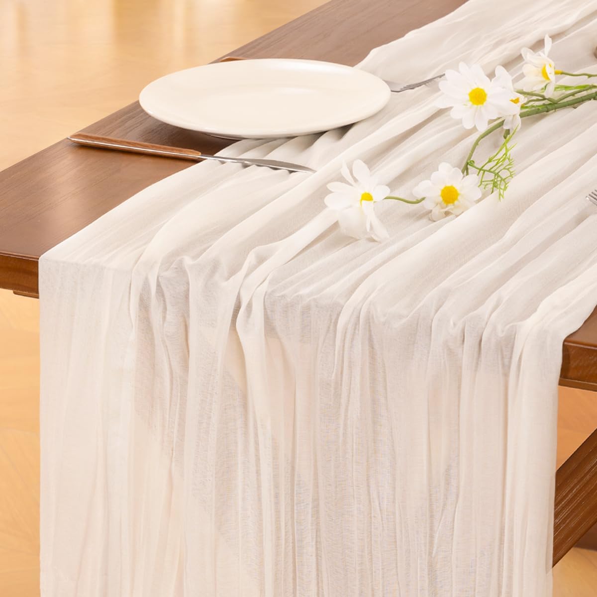 Amazon.com: 4 Pack Cheesecloth Table Runners , 4 Runner for Table to ...