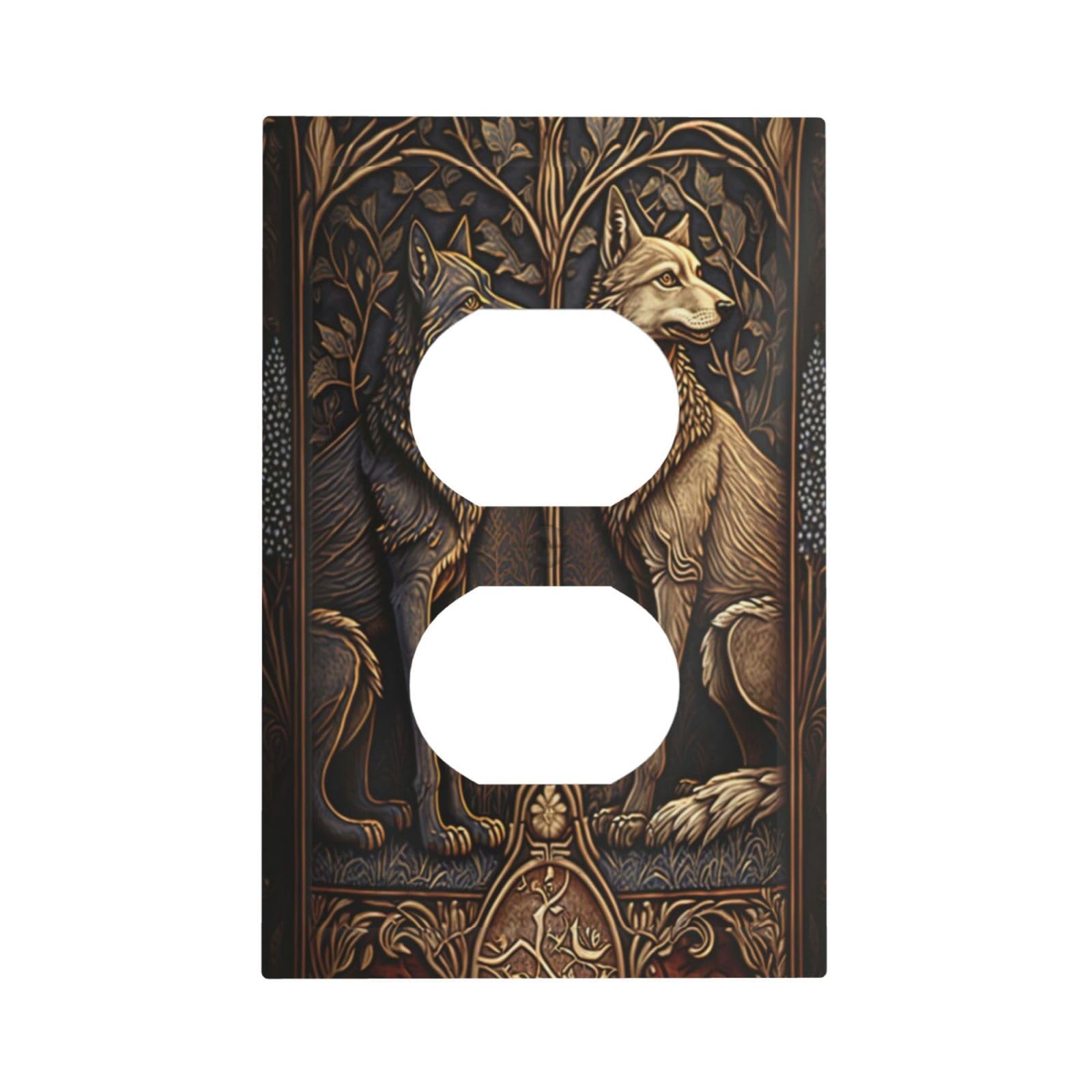 Medieval Of Two Wolves 1 Gang Single Duplex Light Switch Plate Outlet ...
