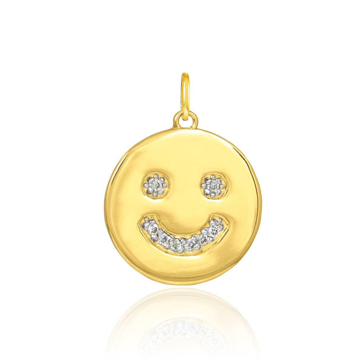 Amazon.com: 14k Gold Smiley Face Diamond Pendant : Clothing, Shoes ...