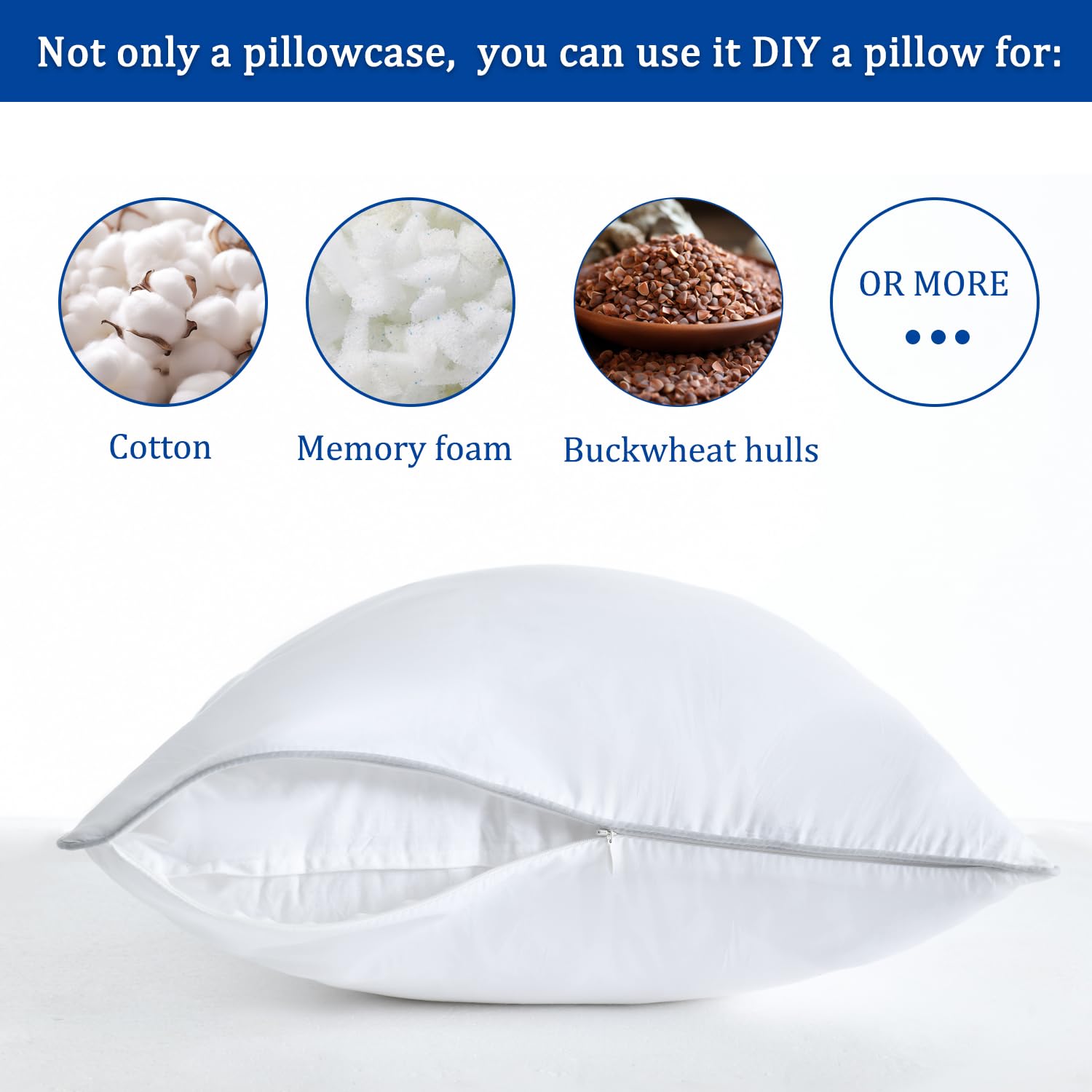 Precoco Pillow Protectors with Zipper King Size, Premium Soft 100% Long ...