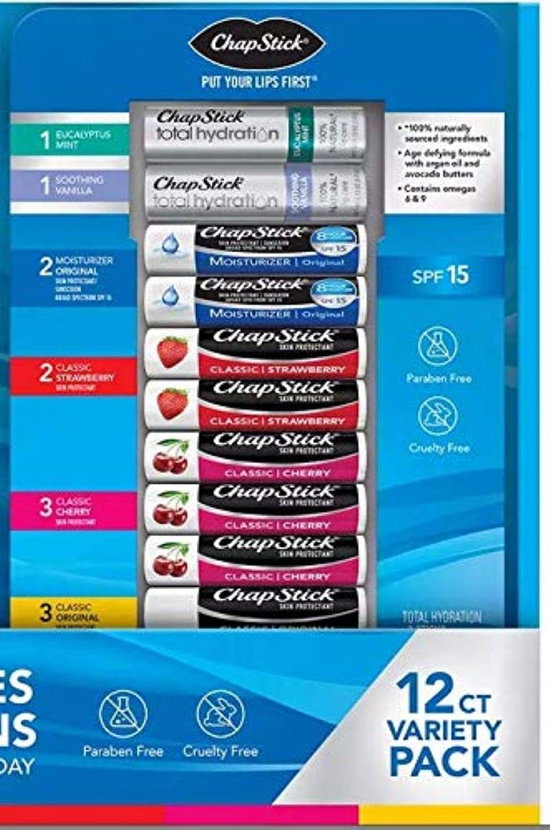 Amazon.com : ChapStick Variety Pack Classic Original, Cherry ...