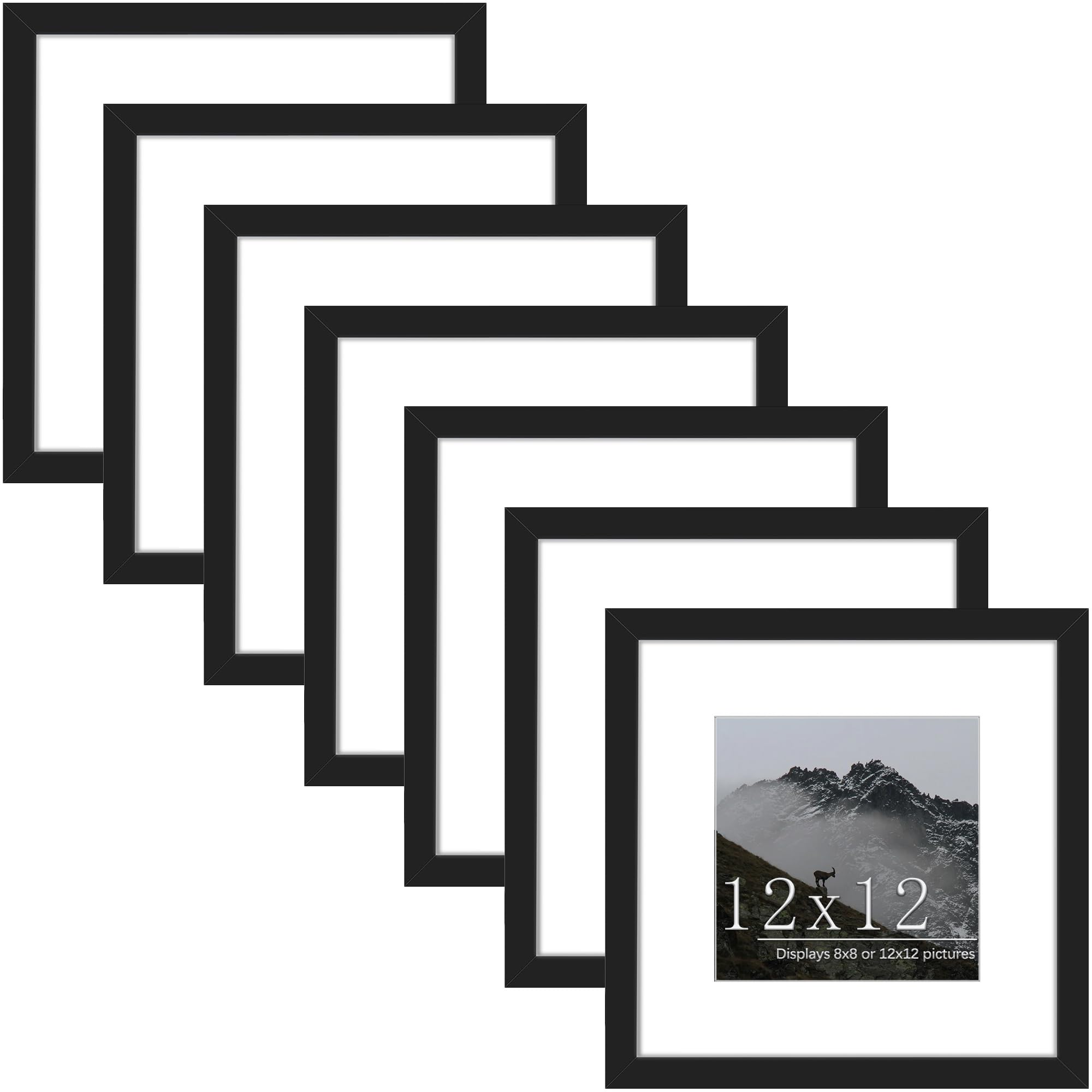 Snapklik.com : Picrit 12x12 Picture Frame Set Of 7, Display 8 X 8