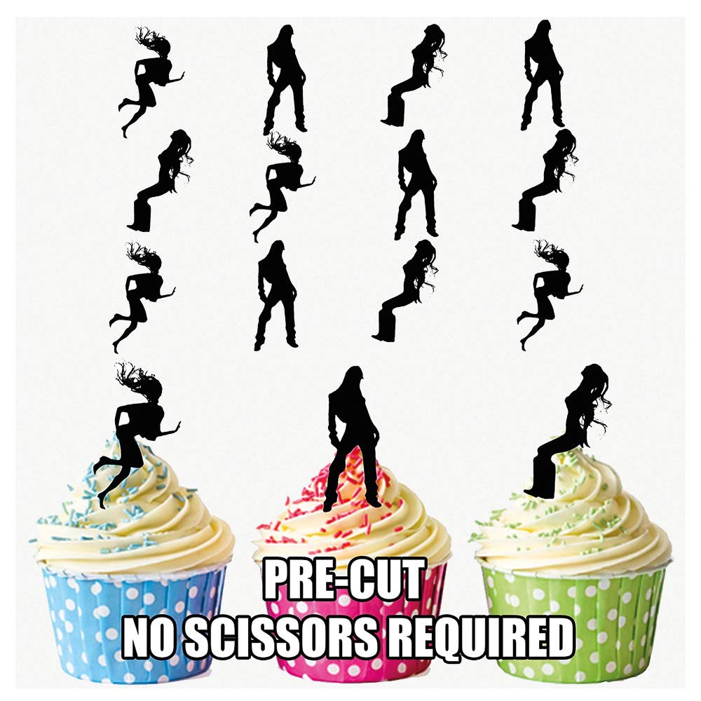 AK Giftshop Rave Dance Cake Decorations - Edible Cup Cake Toppers (Pack ...