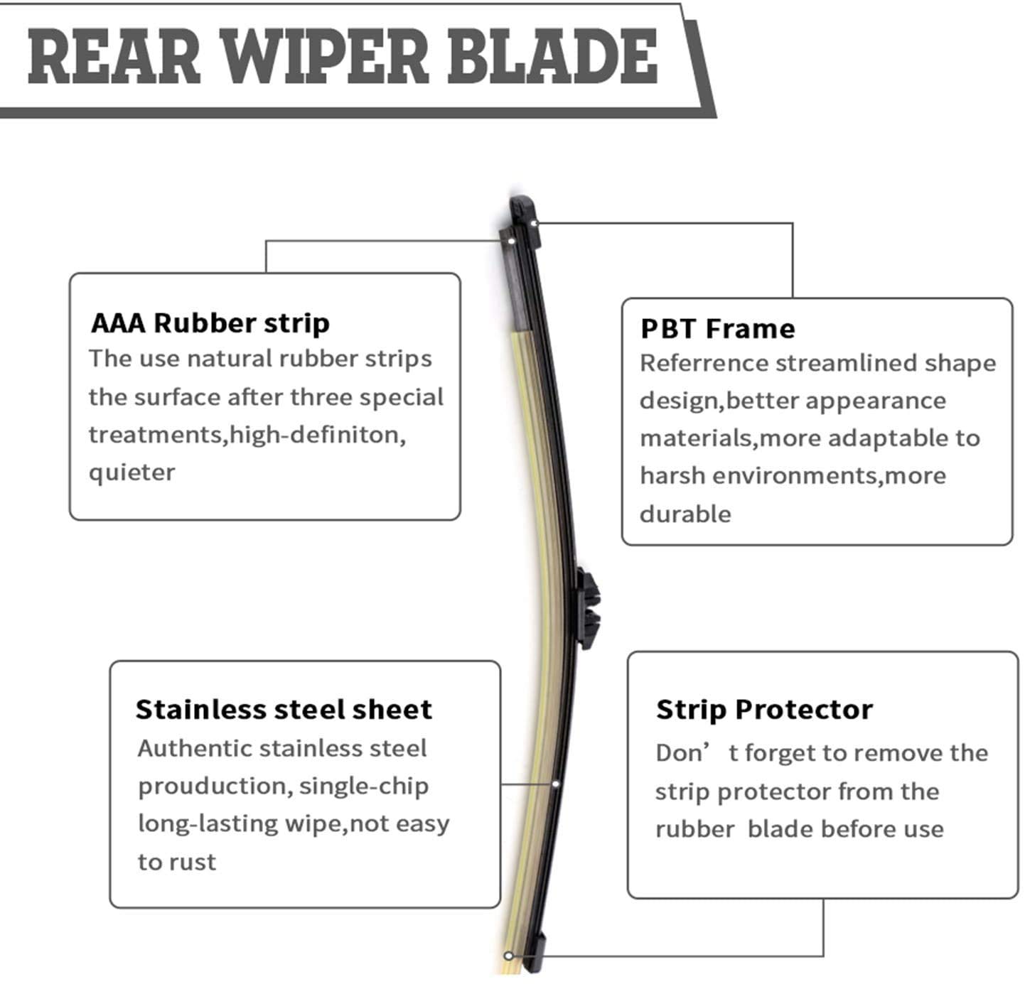 Rear Wiper Blade Replacement for Ford Bronco Sport (CX430) 2021-2023 ...