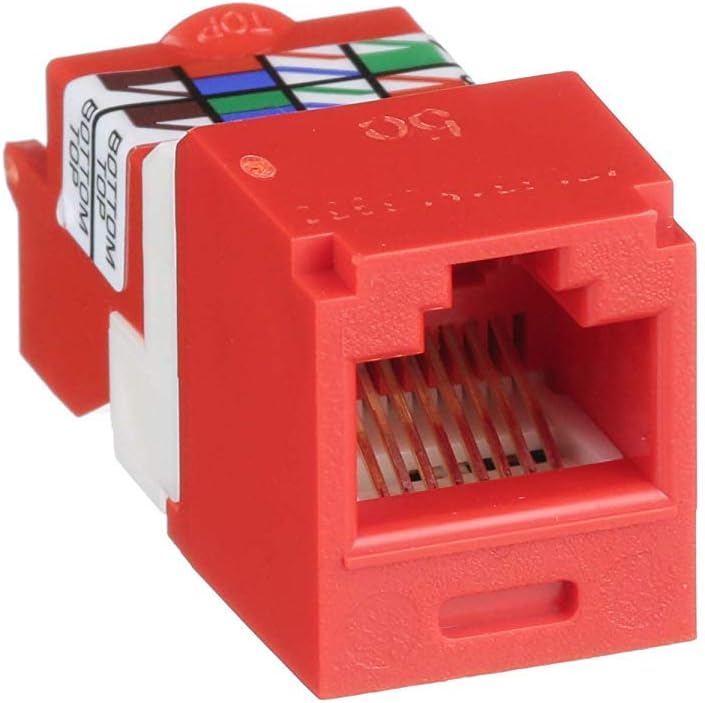 Amazon.com: Panduit Mini-Com Cat5e TX-5e Modular Jack, Red, Box of 50 ...