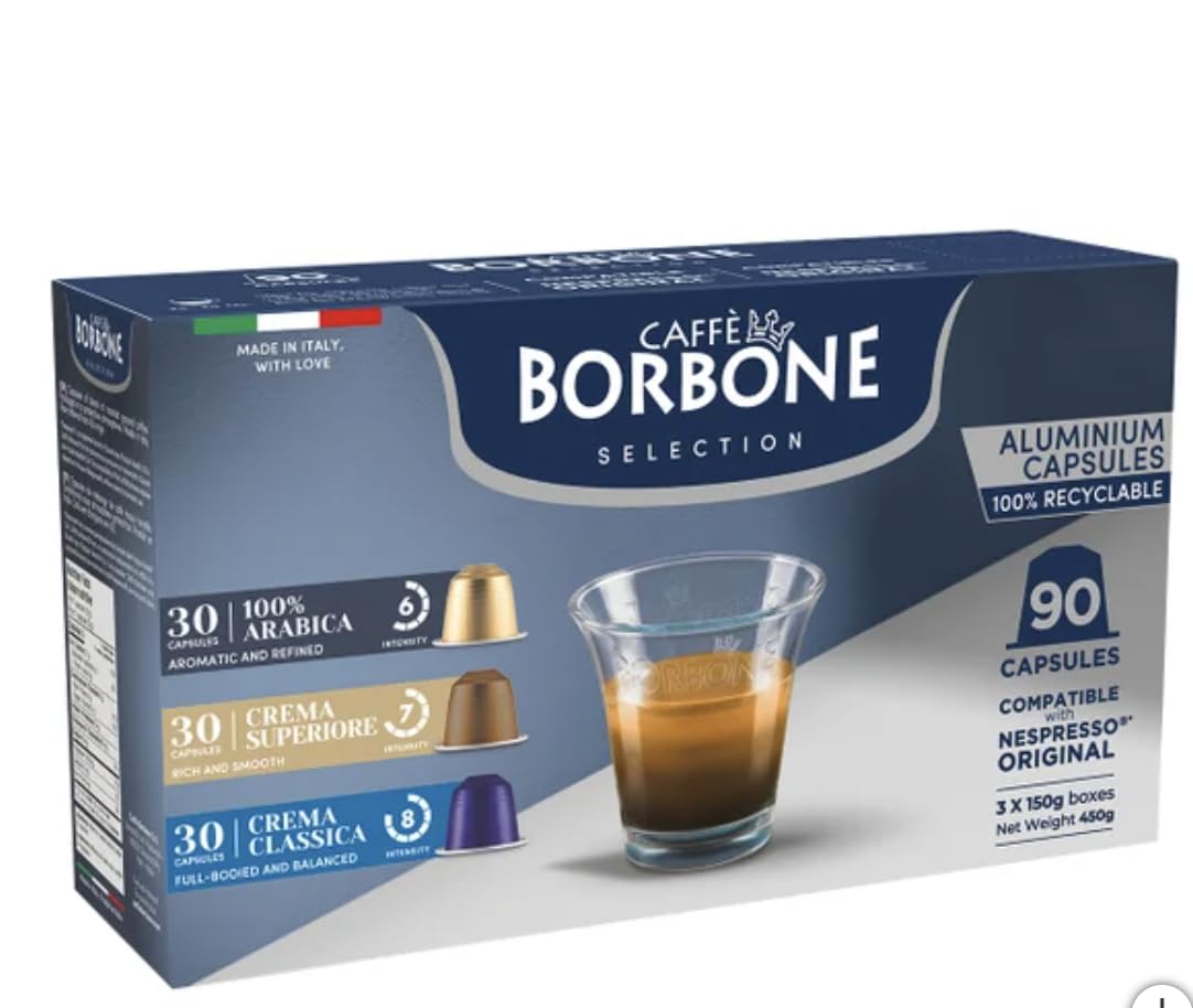Caffé Borbone Nespresso Compatible Coffee Capsule Pods, Variety Box, 90 ...