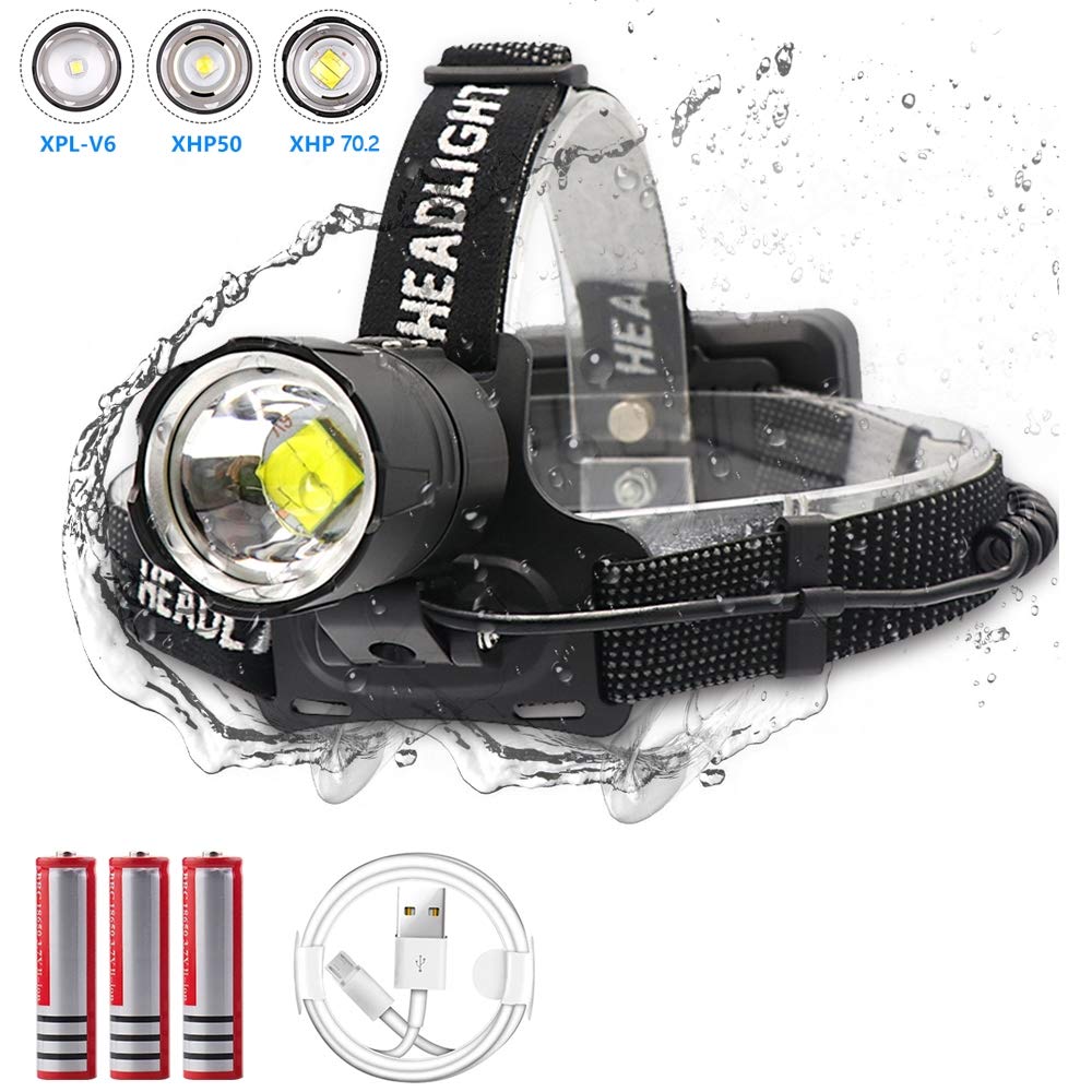 Buy LED Head Torch,90000 Lumens XHP-70.2 Led Headlights Fishing Camping ...