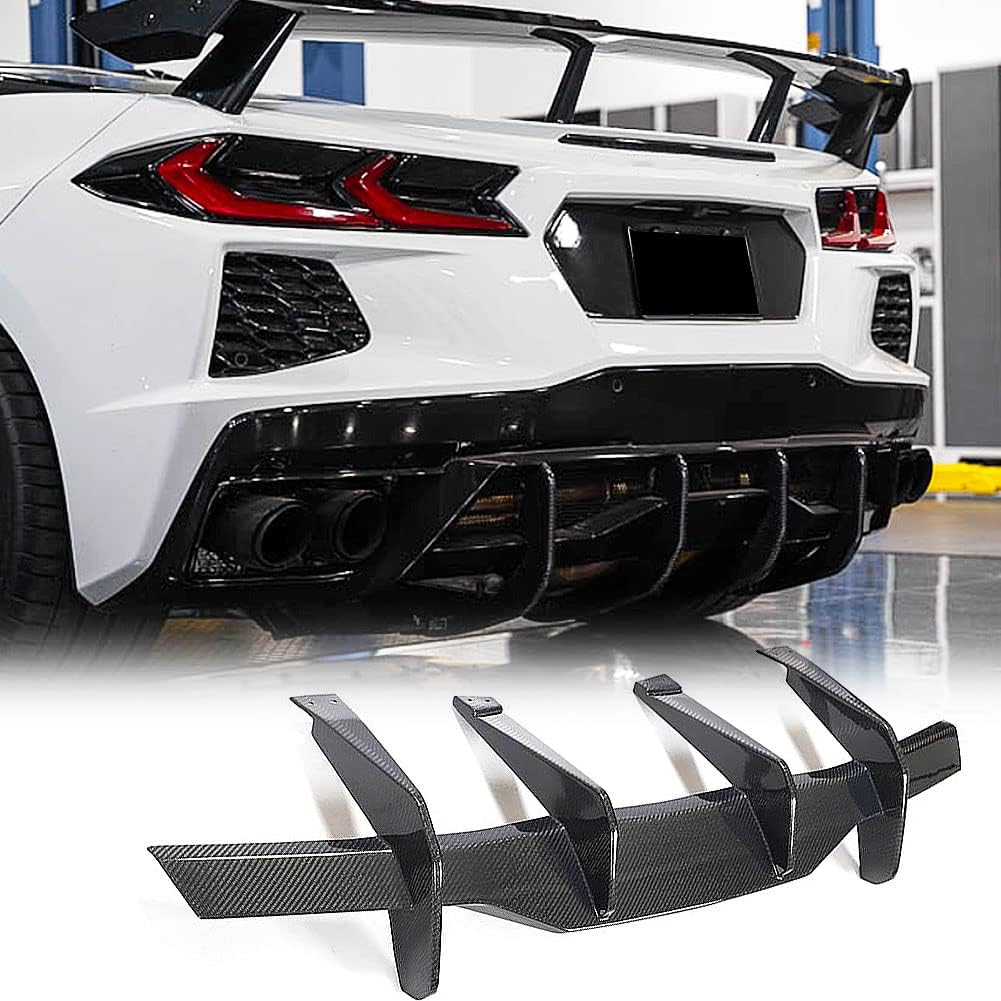 Amazon.com: WASHLA Carbon Fiber Rear Bumper Diffuser Fits for Chevrolet ...