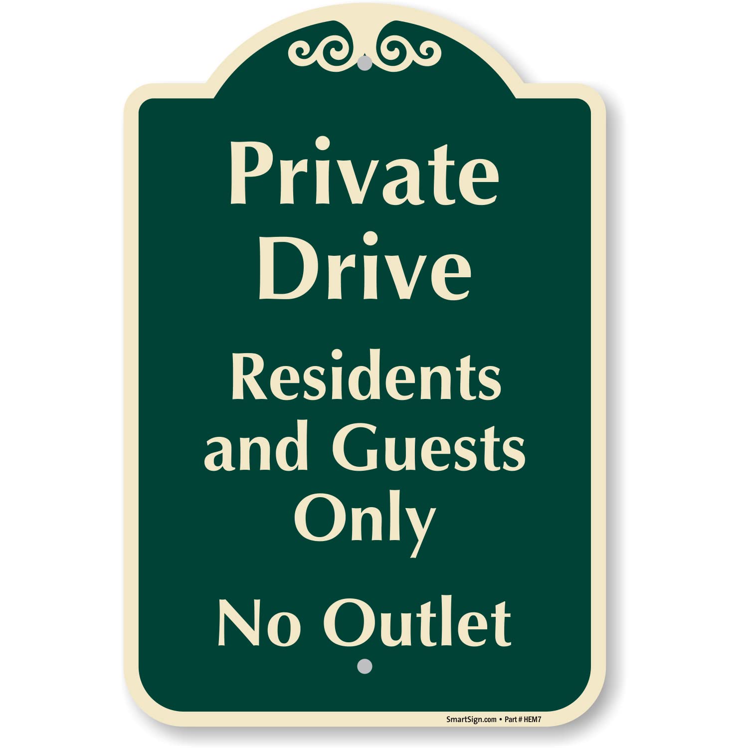 Amazon.com: SmartSign Designer "Private Drive - Residents And Guests ...