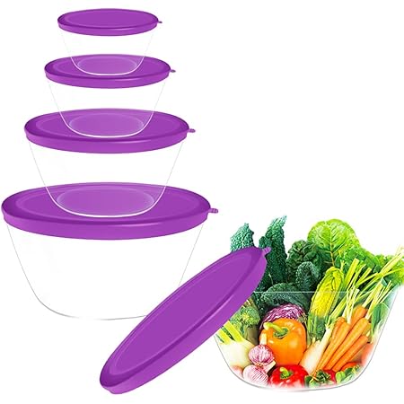 Amazon.com: Norpro 10-Piece Nesting Glass Mixing/Storage Bowls with ...
