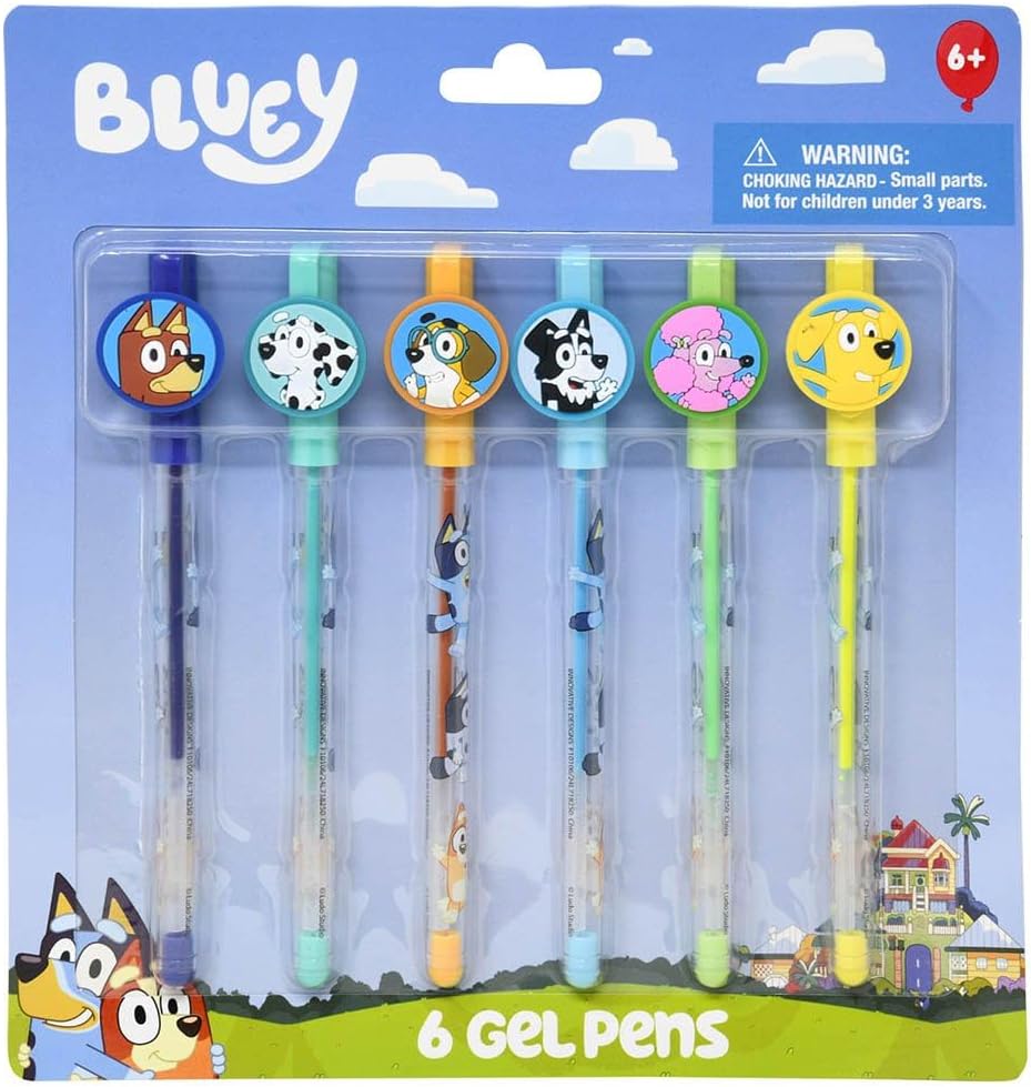 Amazon.com: Innovative Designs Bluey Color Gel Pen Set, Pack of 6 ...