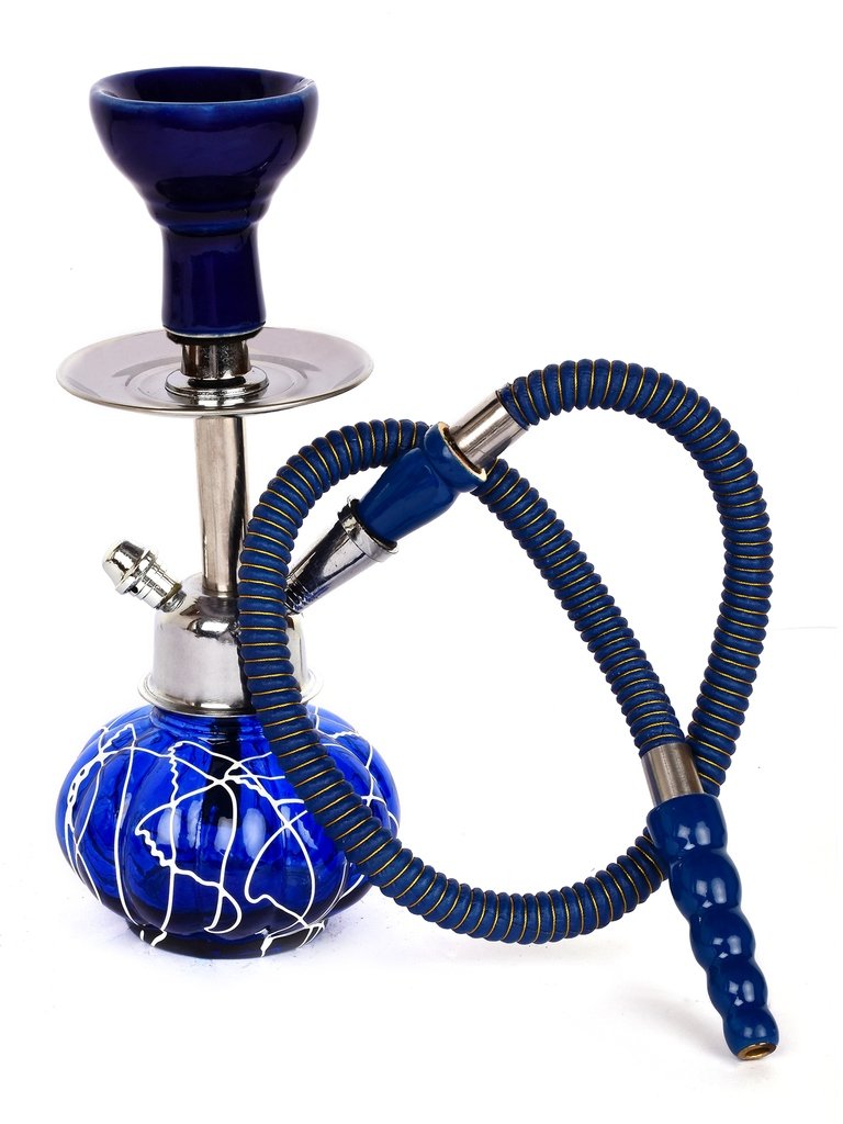 True Handmade Designer Long Neck with Thread 10 Inch Blue Hukaa (SH88 ...