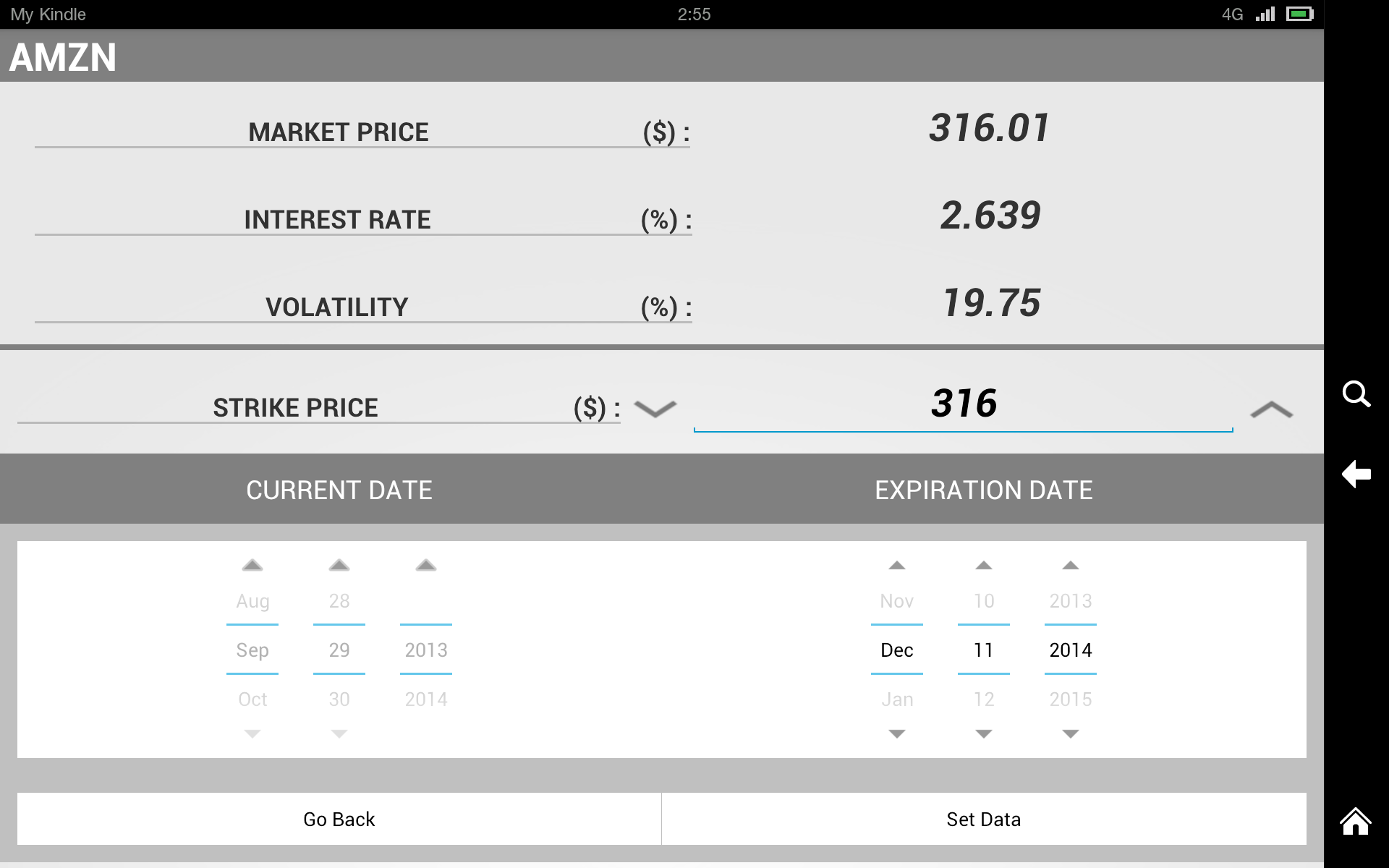 Options Calculator Pro - App on Amazon Appstore