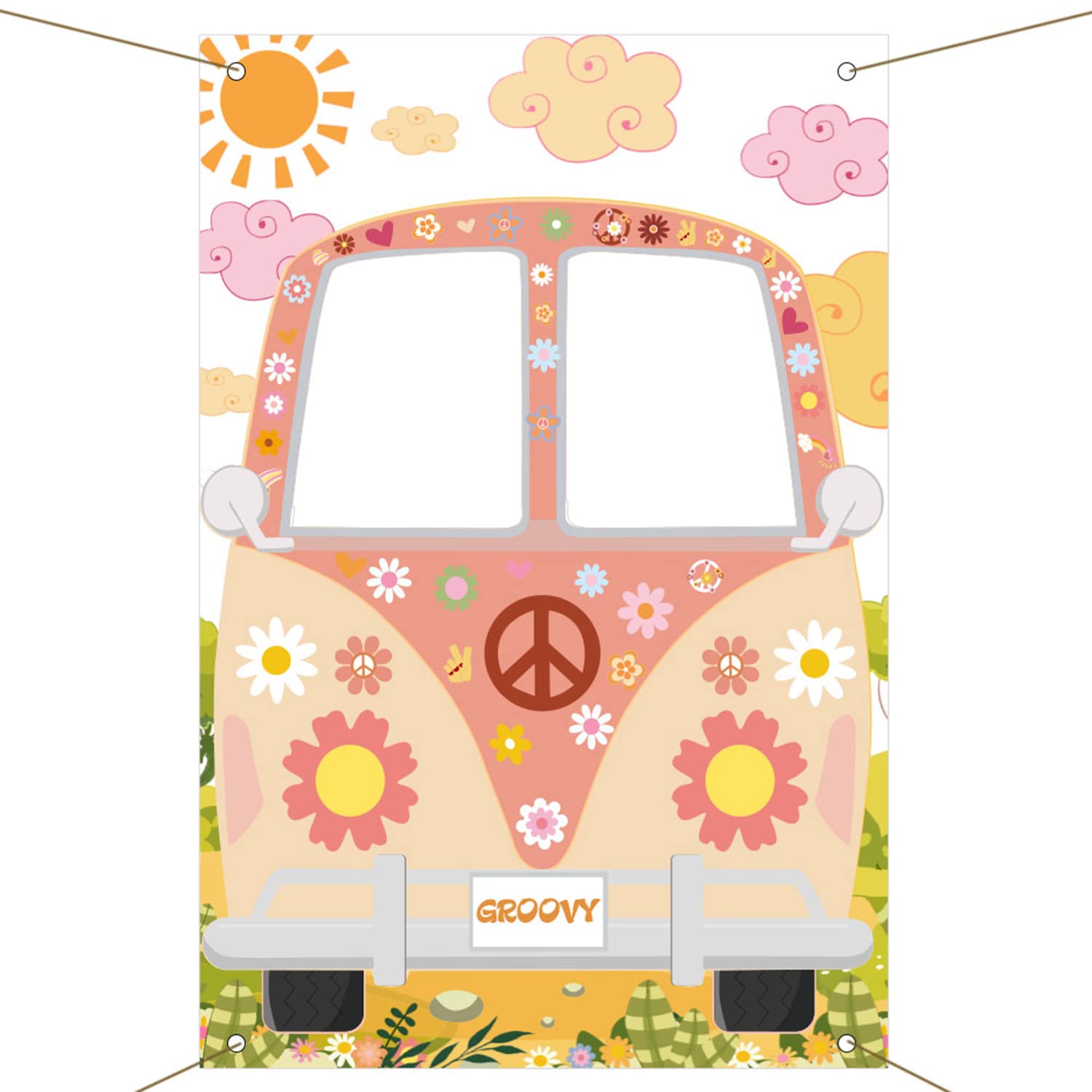 1 x Brand New Hippie Bus Photo Props, Bohemian Party Supplies ...