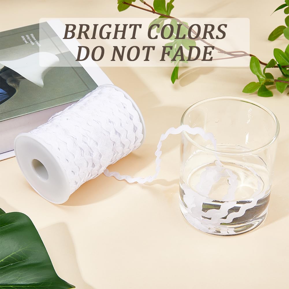 Snapklik.com : 546Yds/50m Wave Bending Fringe Trim 5mm Wide White Rick ...