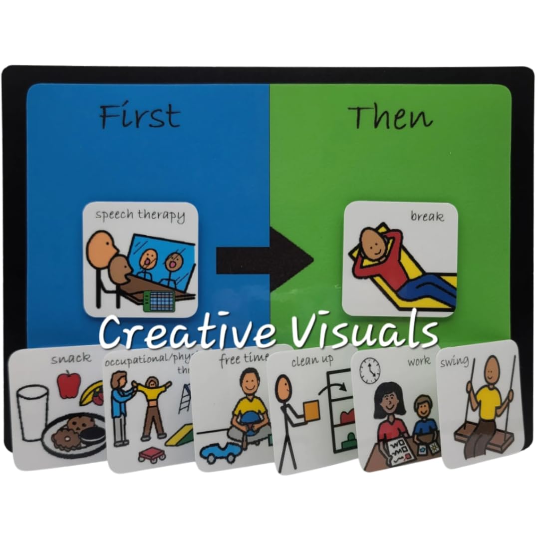 Amazon.com: First Then Reward Token Board for Autism with 8 Colorful ...