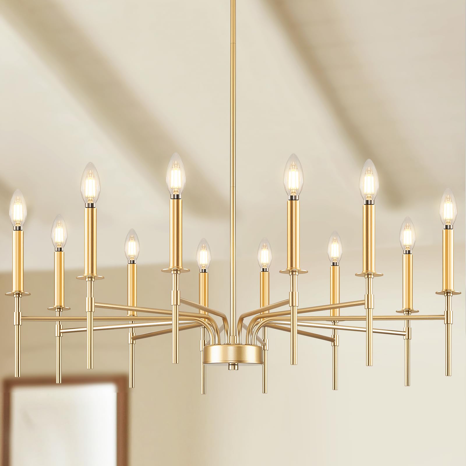 Pevfah Modern Farmhouse Gold Chandeliers for Dining Room Light Fixture ...
