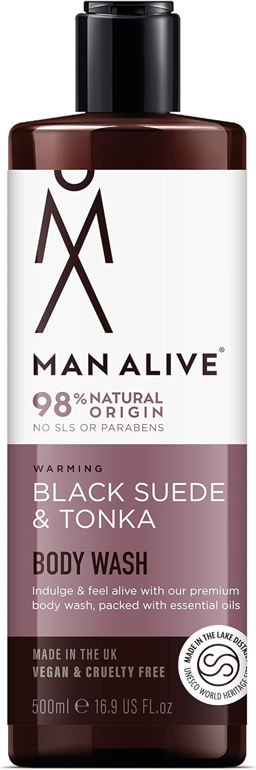 MAN ALIVE Shower Gel for men, 500ml mens body wash & face wash contains ...