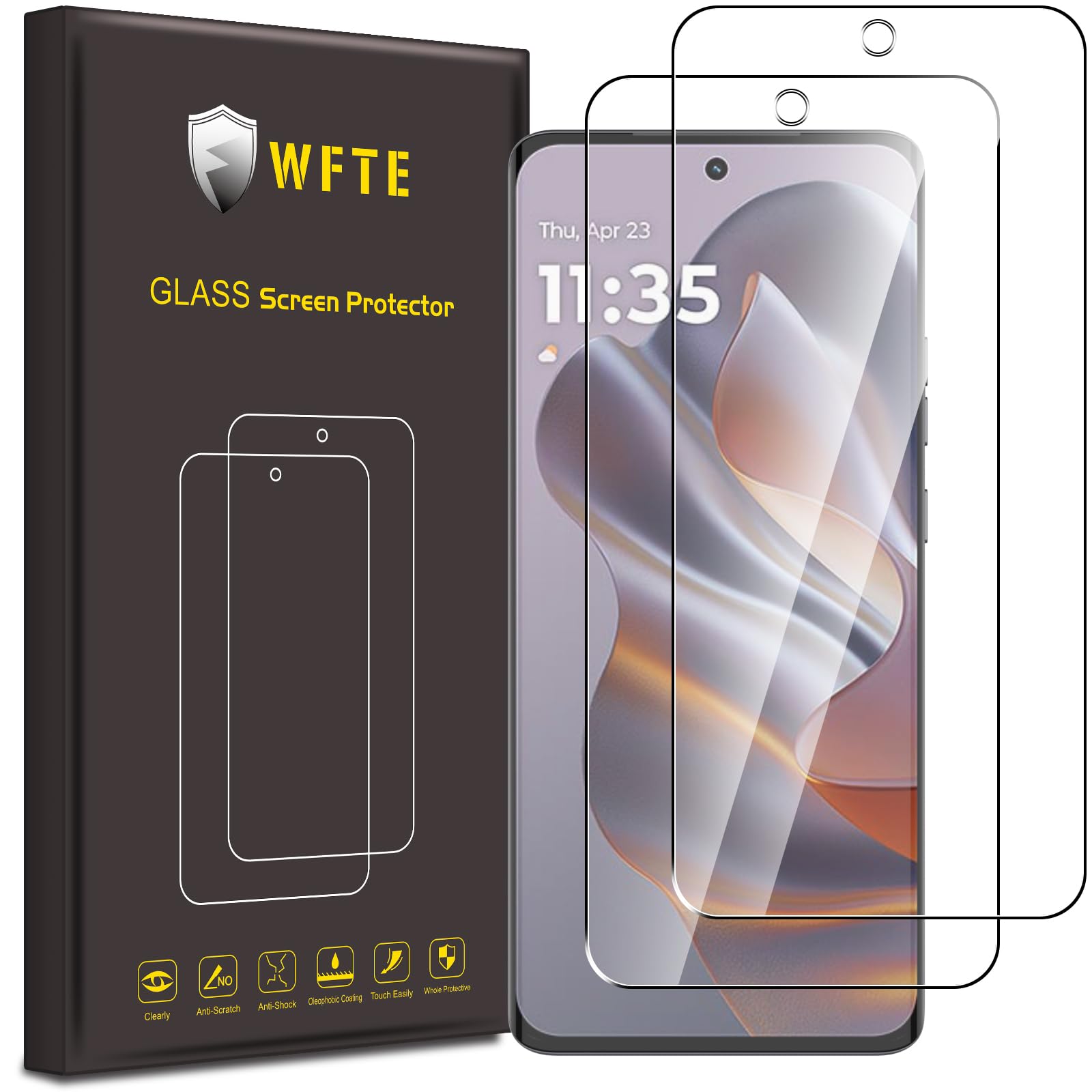 WFTE [2-Pack Screen Protector for Moto Edge 50 Neo,Anti-Scratch,High ...