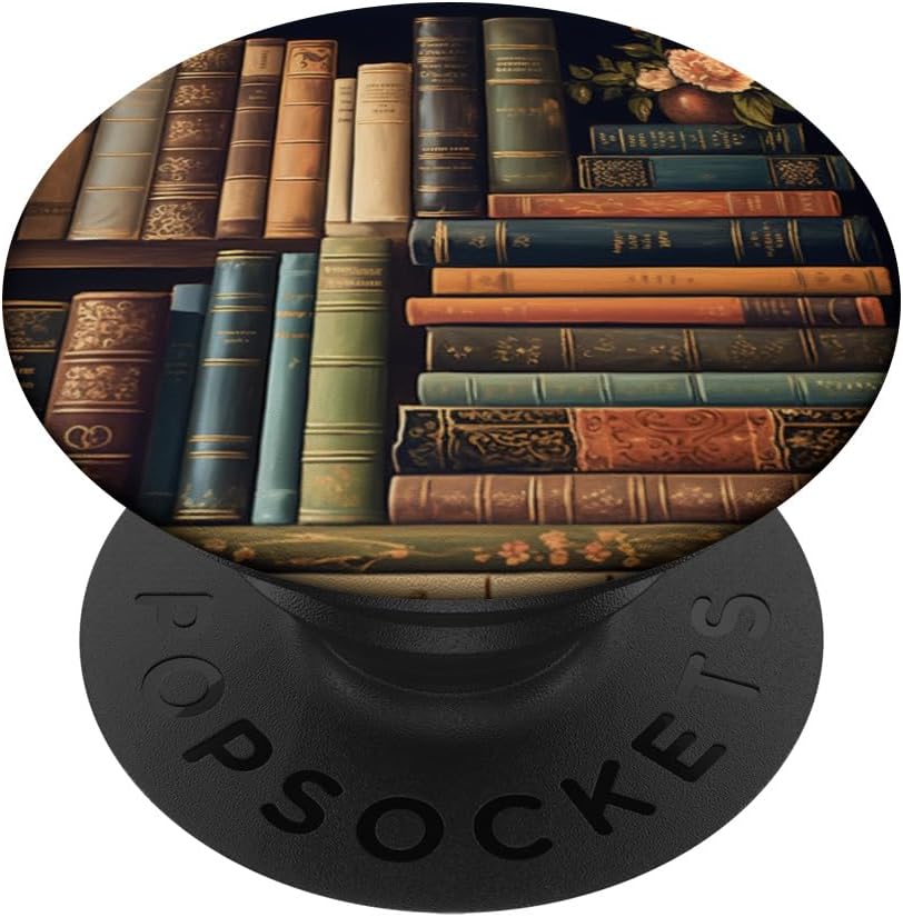 Amazon.com: Books Library Reading Book Shelves Bookworm PopSockets ...