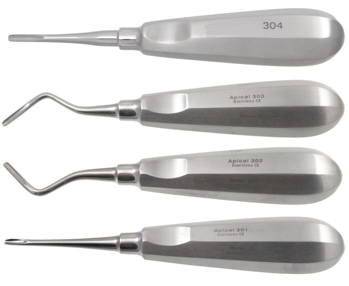 Amazon.com: SurgiMac Apical Elevator Set (4-Piece), Models 301, 302, 303, 304, Premium Dental ...