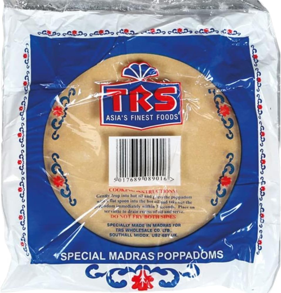 TRS Plain Madras Poppadoms Papads Papadum Appalam Papri, Traditional ...