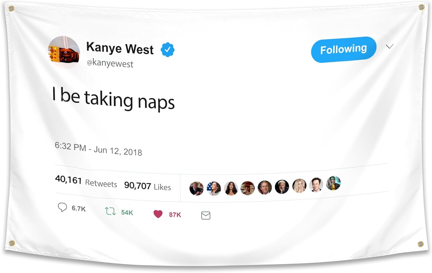 Amazon.com : WHGJ Kanye Flag I Be Taking Naps 3x5 ft Tweet Quote Rapper ...