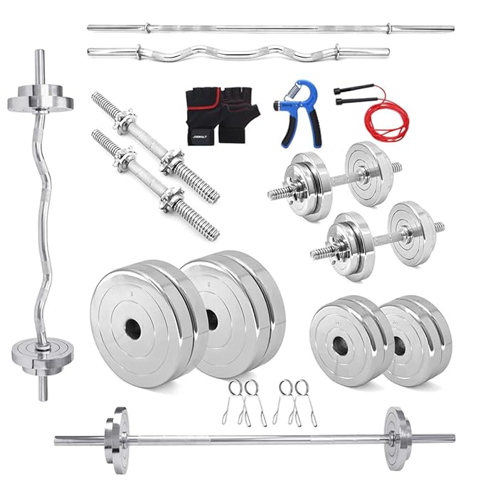 Buy JIMWALT Steel Weight Plates Set,Home Gym with 3Ft Curl, 5Ft ...