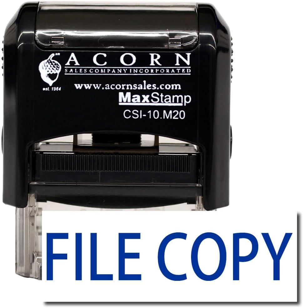Amazon.com : Stock Message Stamp, Blue Ink Self-Inking File Copy Stamp ...