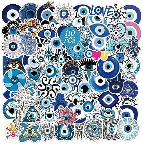 Amazon.com: ULIGUJA 110 Pcs Evil Eye Stickers Vinyl Sticker Colorful ...