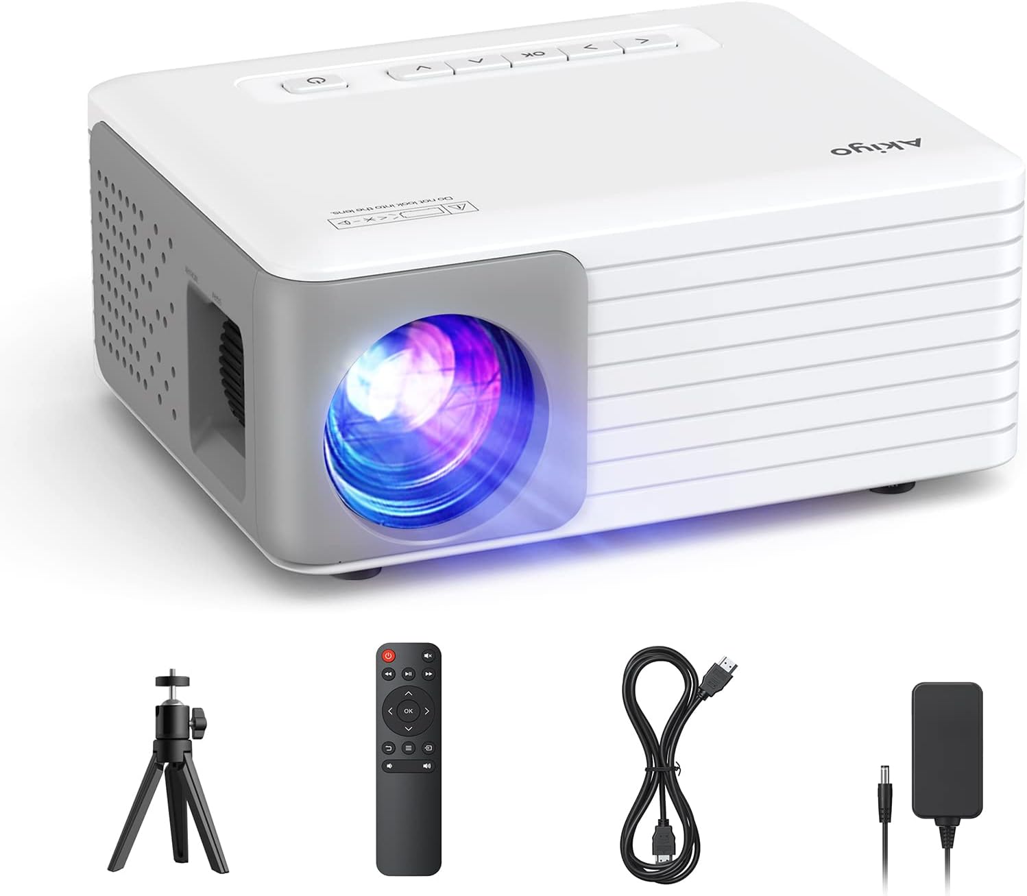Mini Projecteur Bluetooth, AKATUO Vidéoprojecteur 1080P Full HD ...
