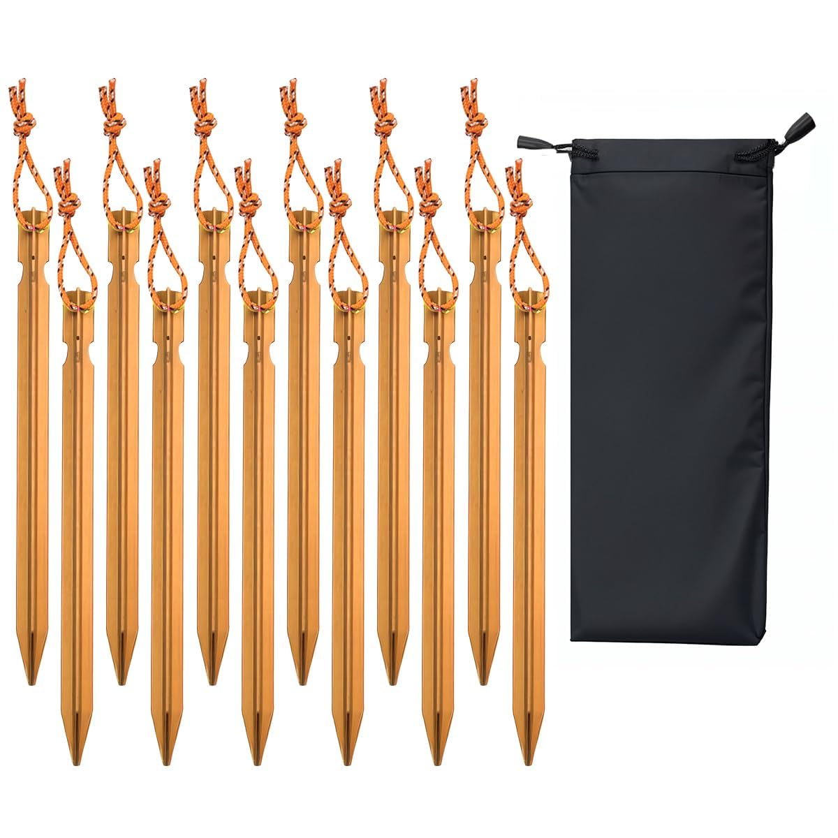 Amazon.com : Keovoker 12 Pack Tent Stakes, 7-inch Ultralight Aluminum ...