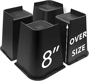 Amazon.com: Sunifier Bed Risers 8 inch Heavy Duty, 4 Pack L Shape ...