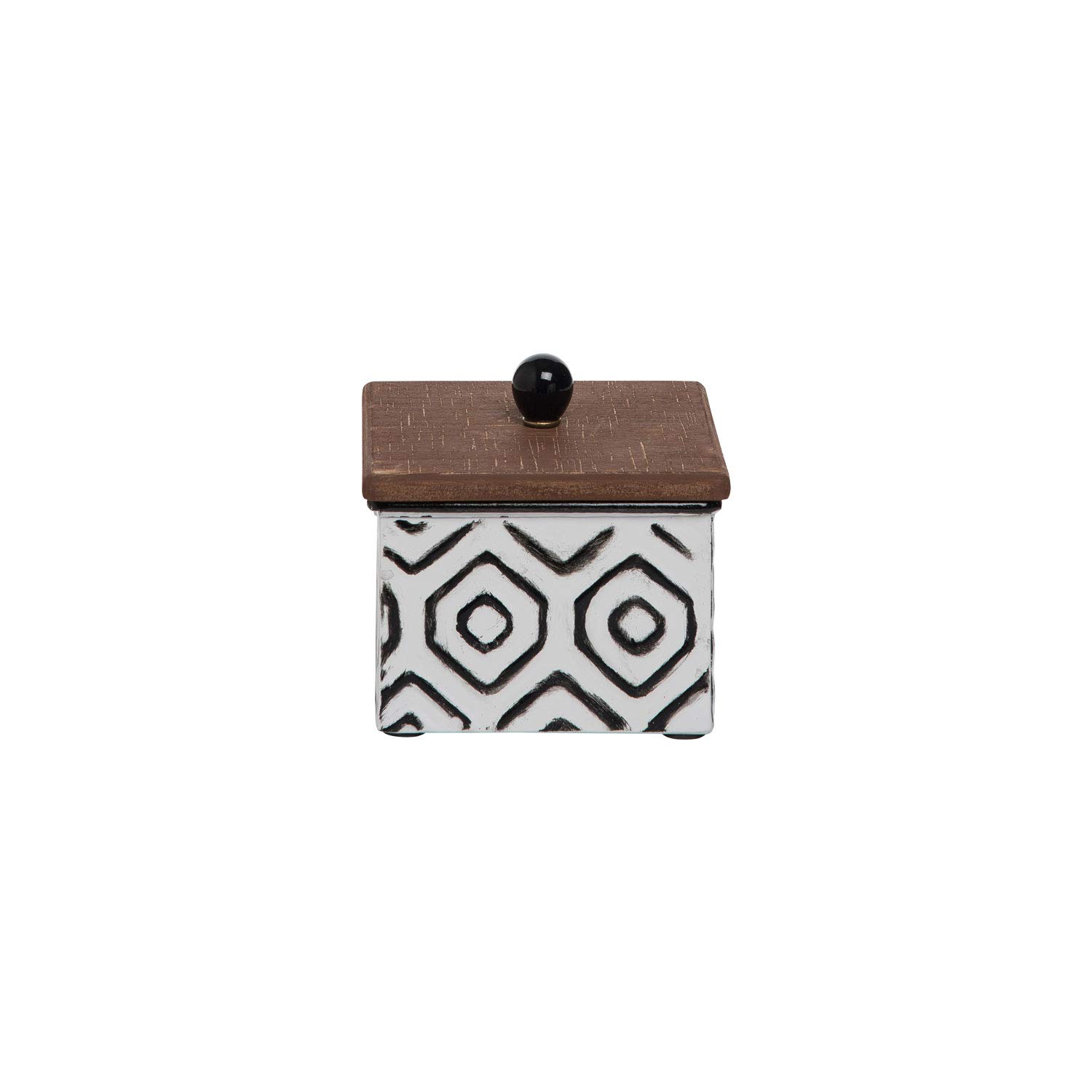 Amazon.com: Foreside Home & Garden Enamel Geometric Pattern Wood and ...