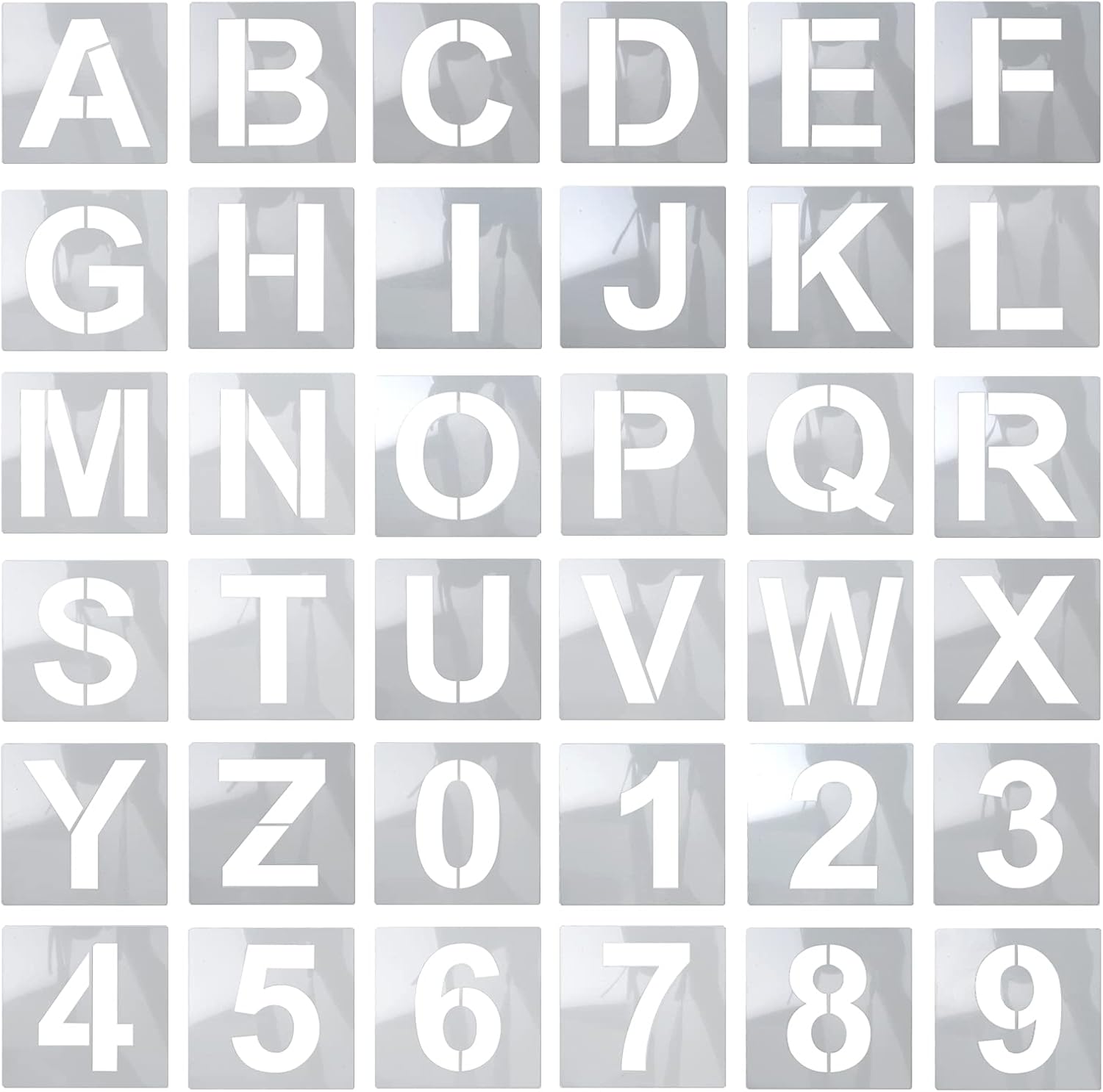 Letter Stencils Large 36 PCS, 5 Inch Alphabet Stencils Reusable Letters ...