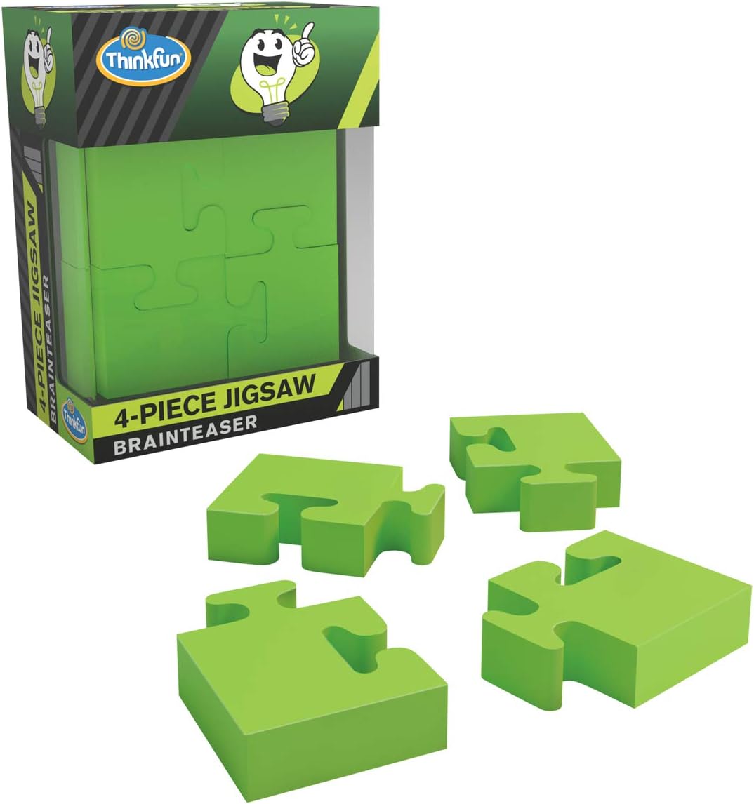 Amazon.com: ThinkFun Pocket Brainteasers 4-Piece Jigsaw STEM Toy and ...
