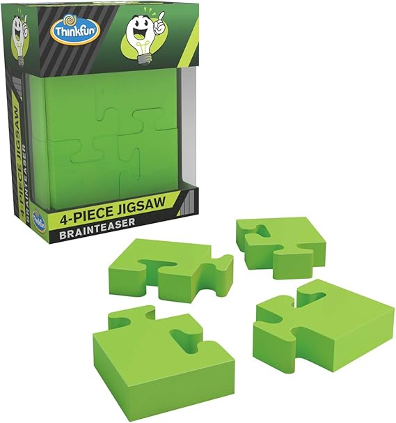 Amazon.com: ThinkFun Pocket Brainteasers 4-Piece Jigsaw STEM Toy and ...