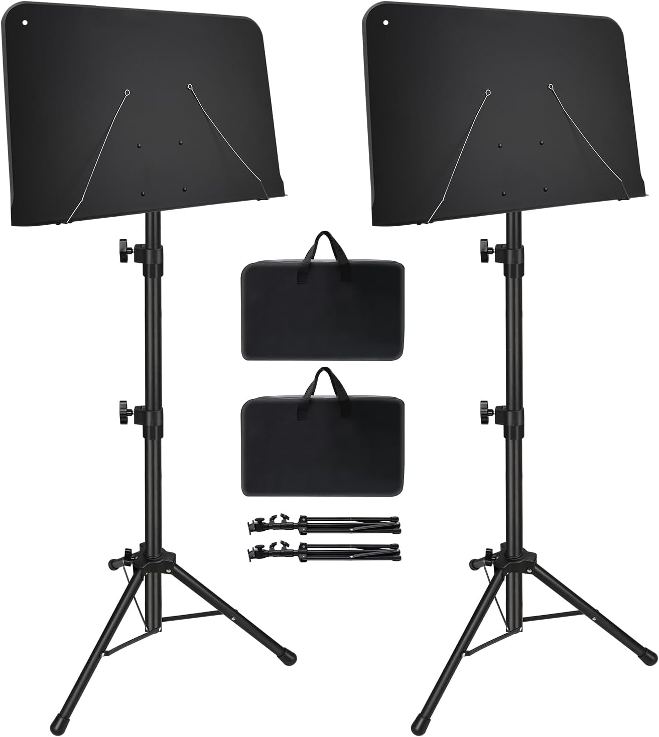 Sheet Music Stand, 2 Pack Adjustable Music Stand for Sheet Music, Music ...